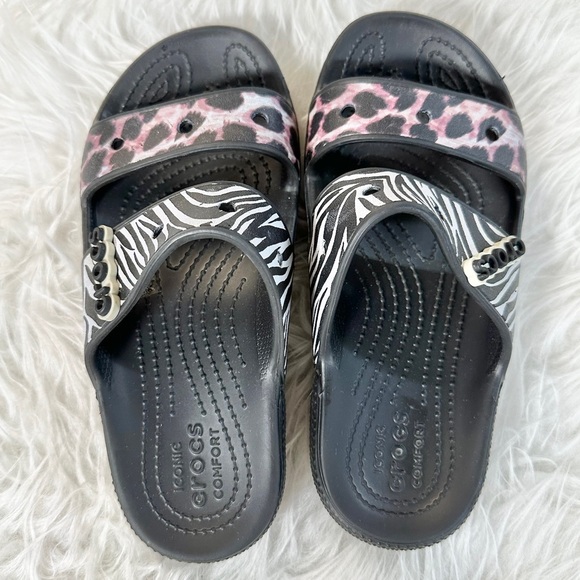 CROCS | Shoes | Crocs Unisex Mens 4womens 6 Mixed Animal Print Slide ...
